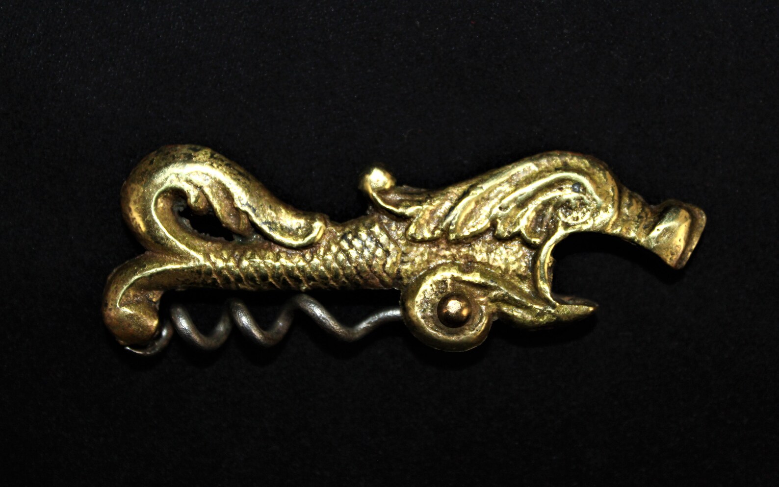 Antique Brass Sea Serpent Shaped Folding Pocket Corkscrew With | Etsy