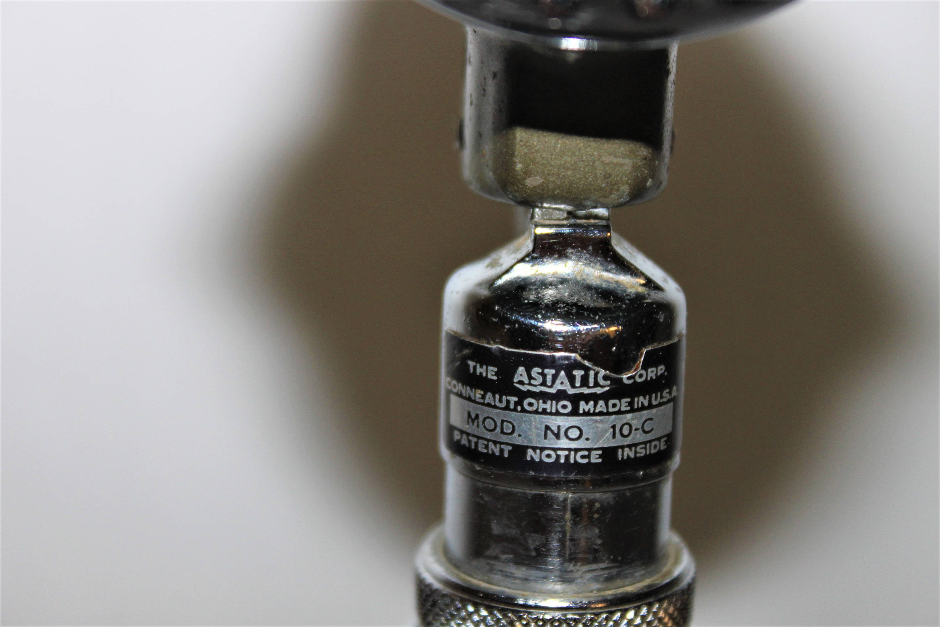 Vintage 1940s Astatic Mod No. 10 C Radio Microphone with a T-UG8 Stand