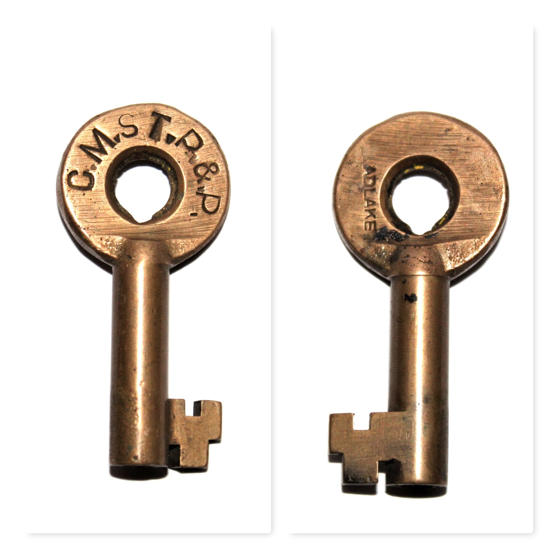 Antique Adlake Brass Barrel Key, C.M.ST.P & P Chicago, Milwaukee, St ...