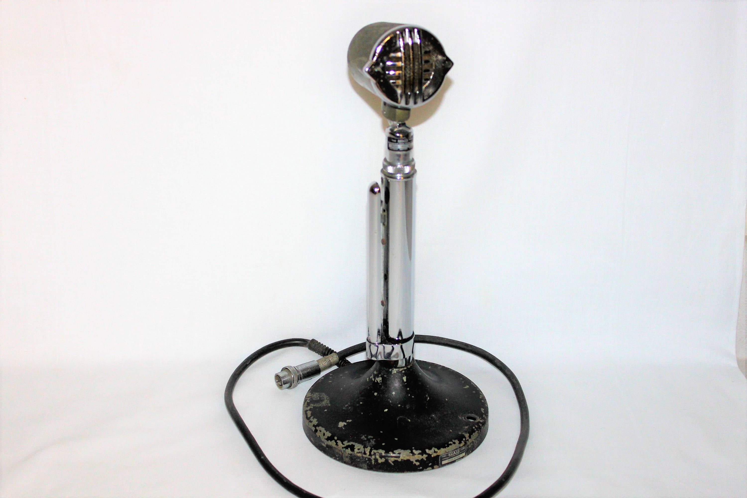 Vintage 1940s Astatic Mod No. 10 C Radio Microphone with a T-UG8 Stand