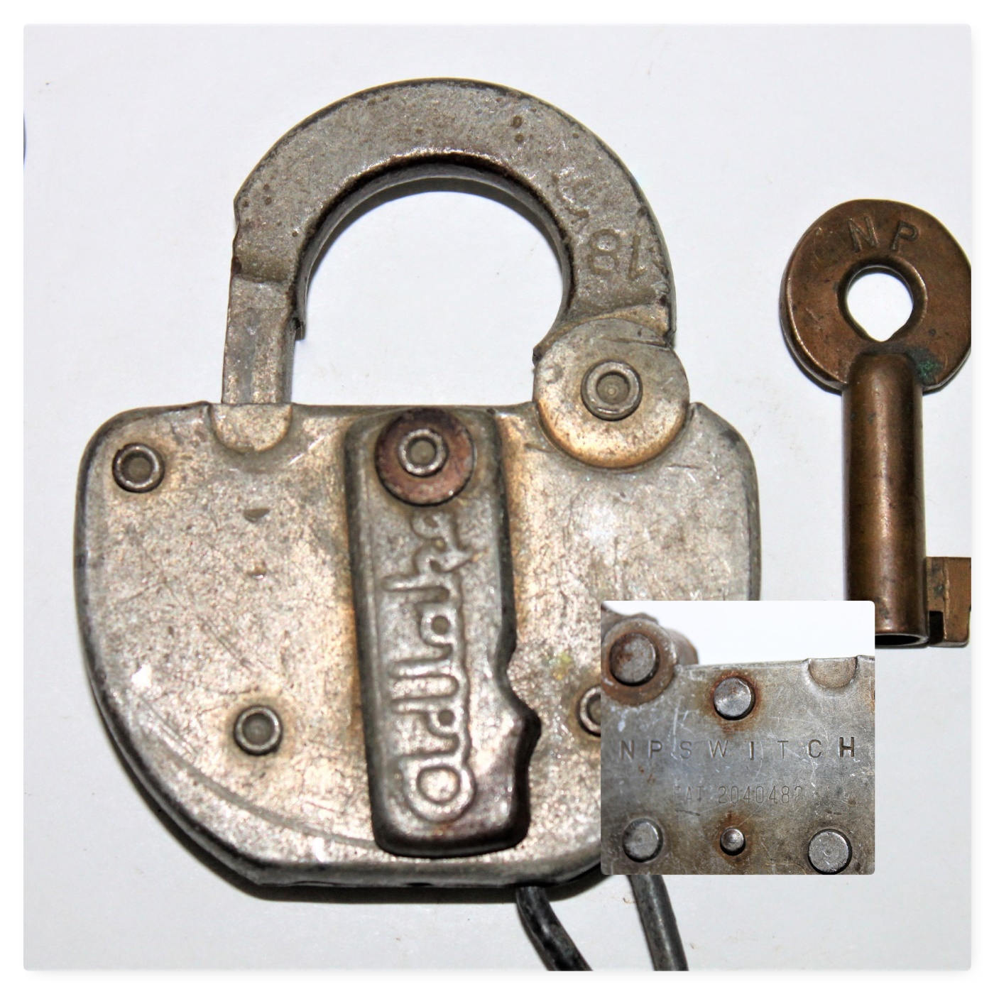 Vintage Lock, Northern Pacific Railroad Switch Lock, Railroad Memorabilia
