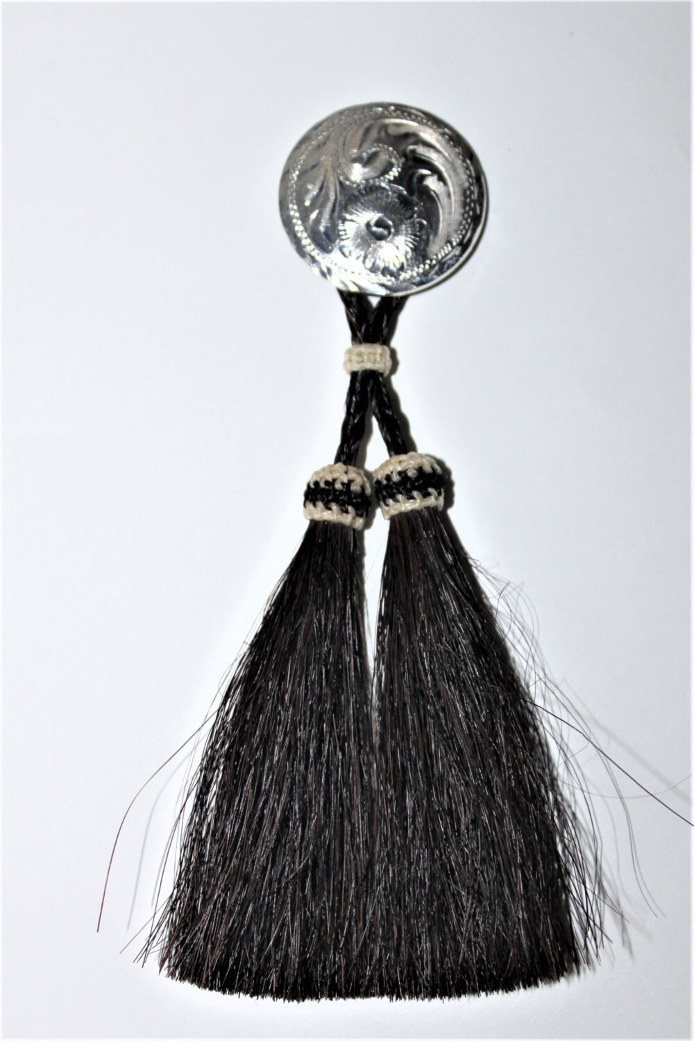 Vintage Silver Horse Hair Tassel Button Cover, Women’s Western Wear ...