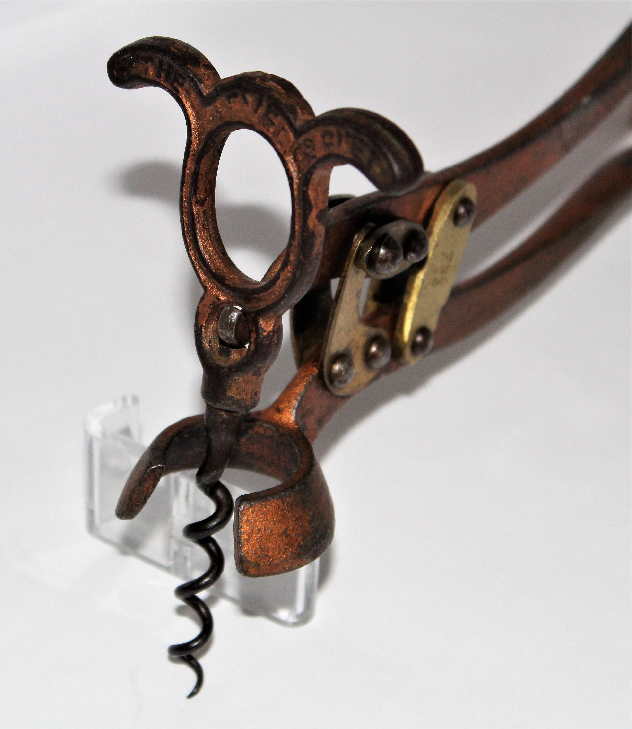 Antique Corkscrew, 1873 Edwin Wolverson, Single Lever Corkscrew