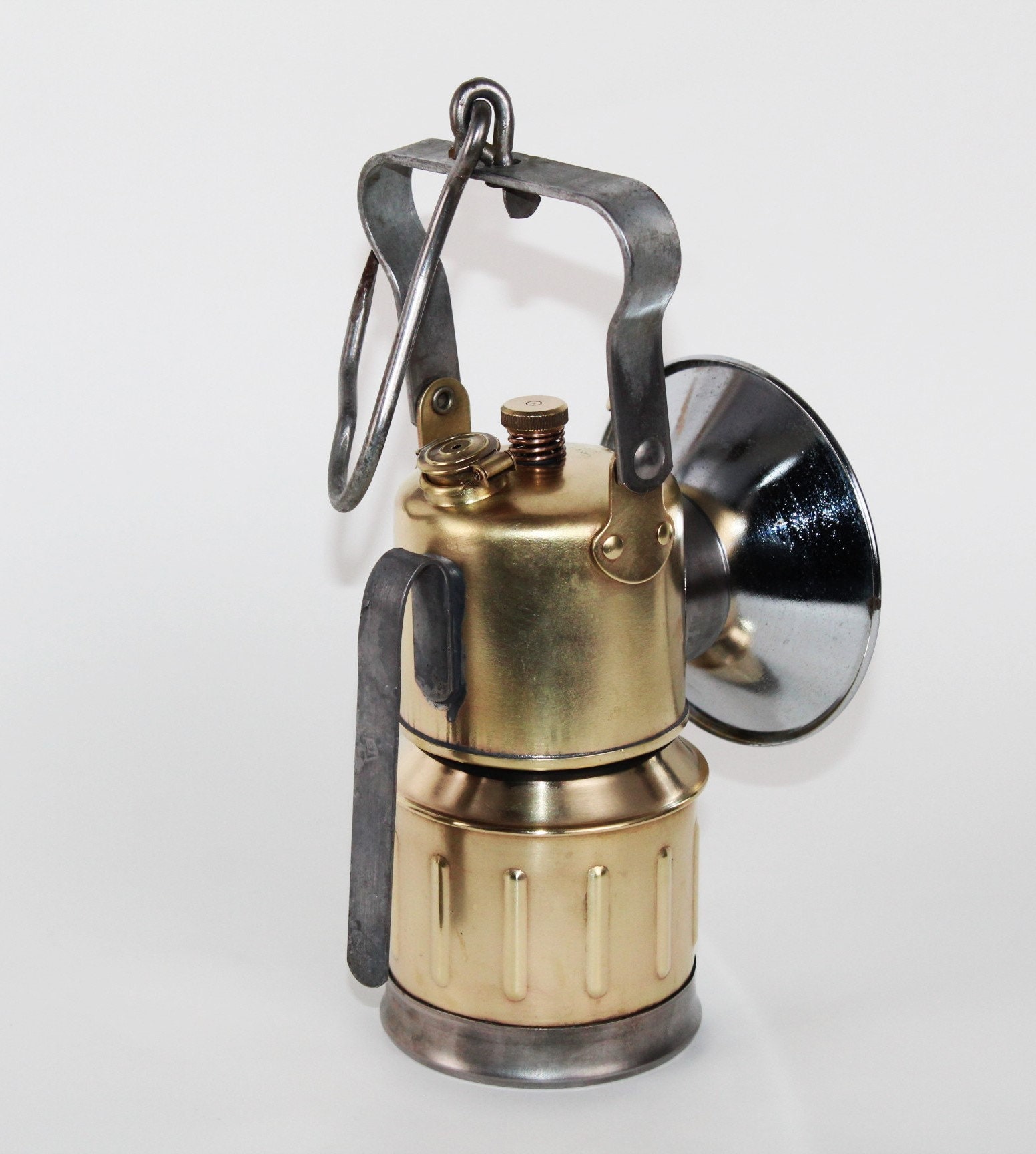 Antique 1930s JUSTRITE Carbide Lantern, Mining Artifact, Large Miners ...