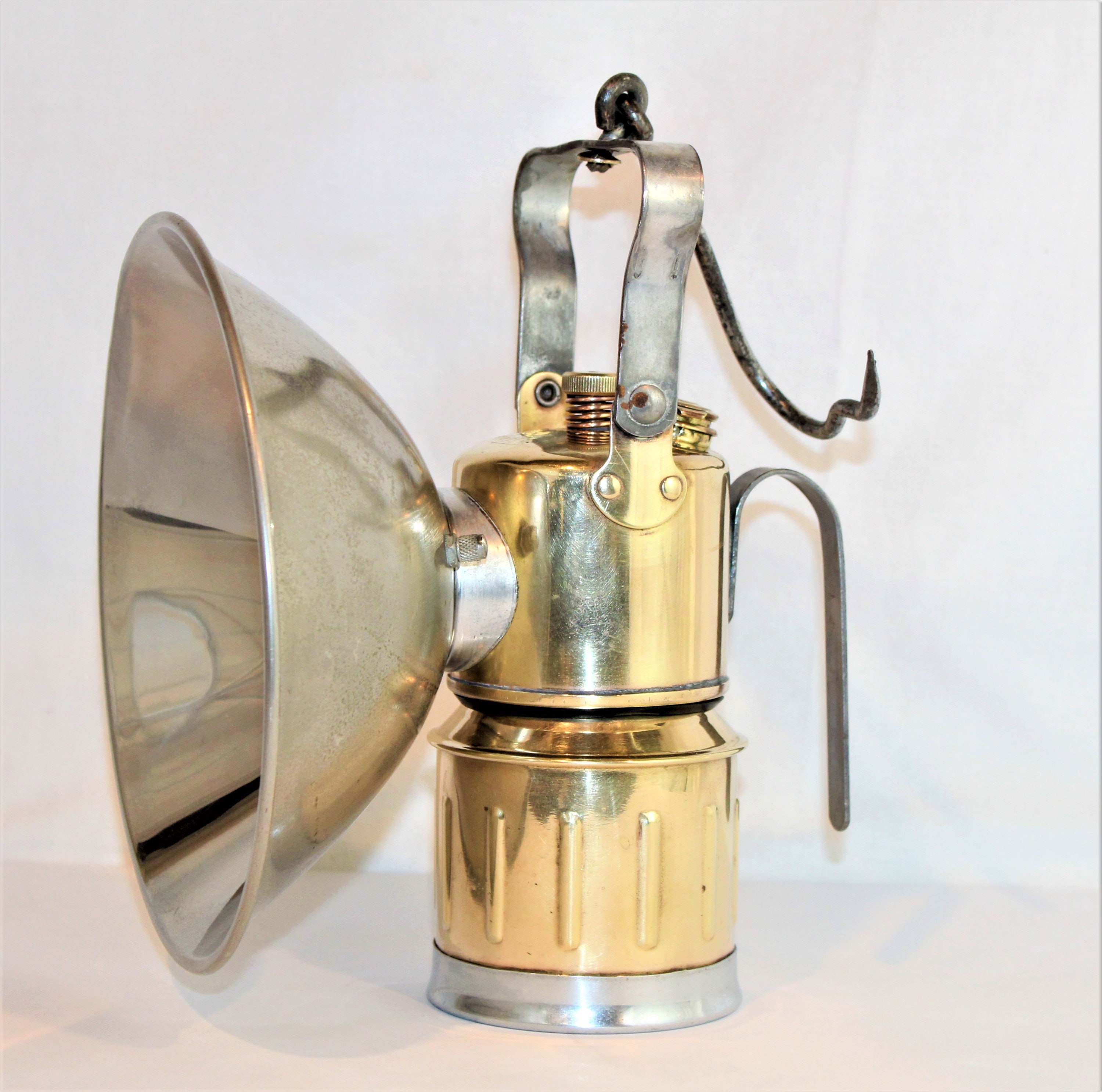Antique 1930s Justrite Carbide Lantern, Mining Artifact, Miners Lantern