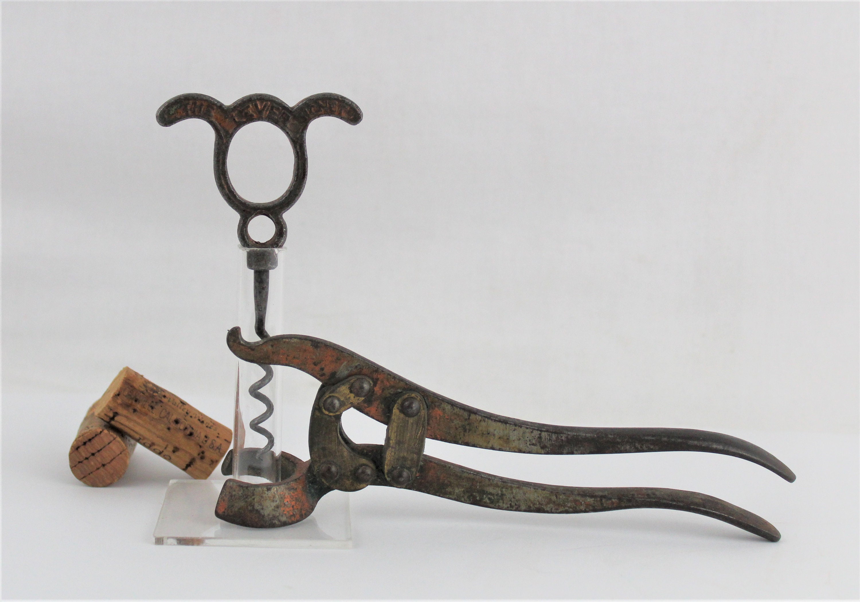 Antique Corkscrew, English 1873 Edwin Wolverson Single Lever Corkscrew ...
