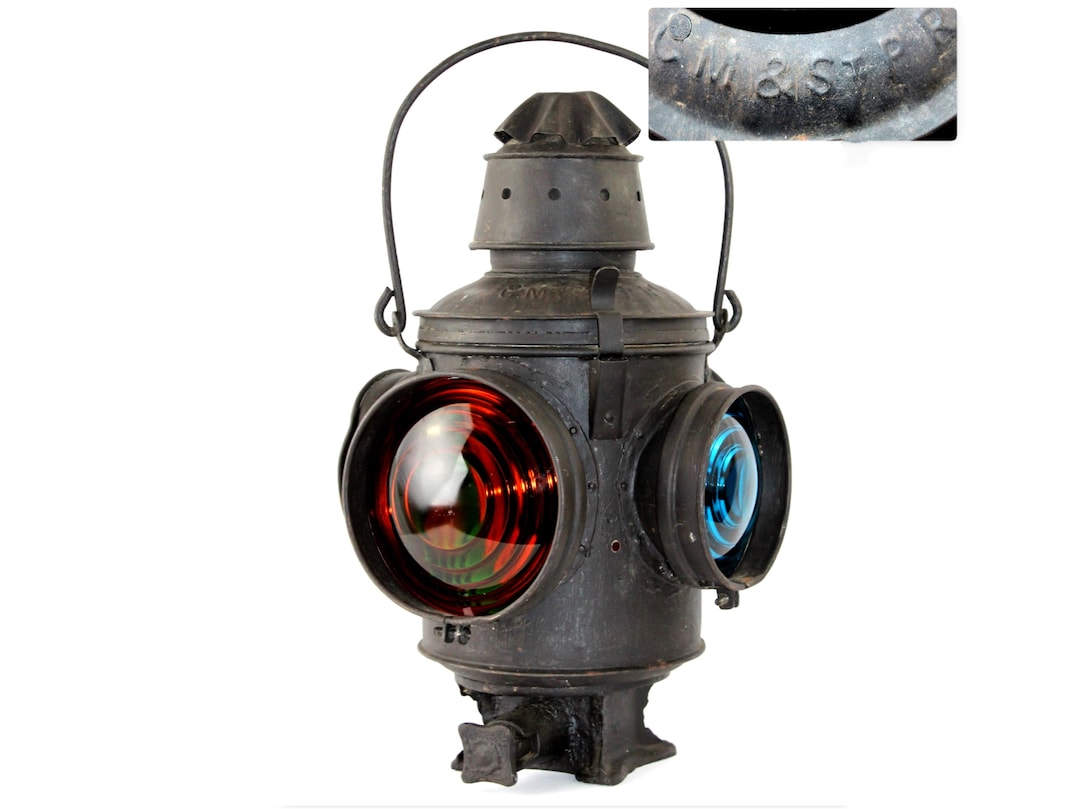 1920s Chicago, Milwaukee, and St. Paul Railway Switch Lamp, Railroad ...