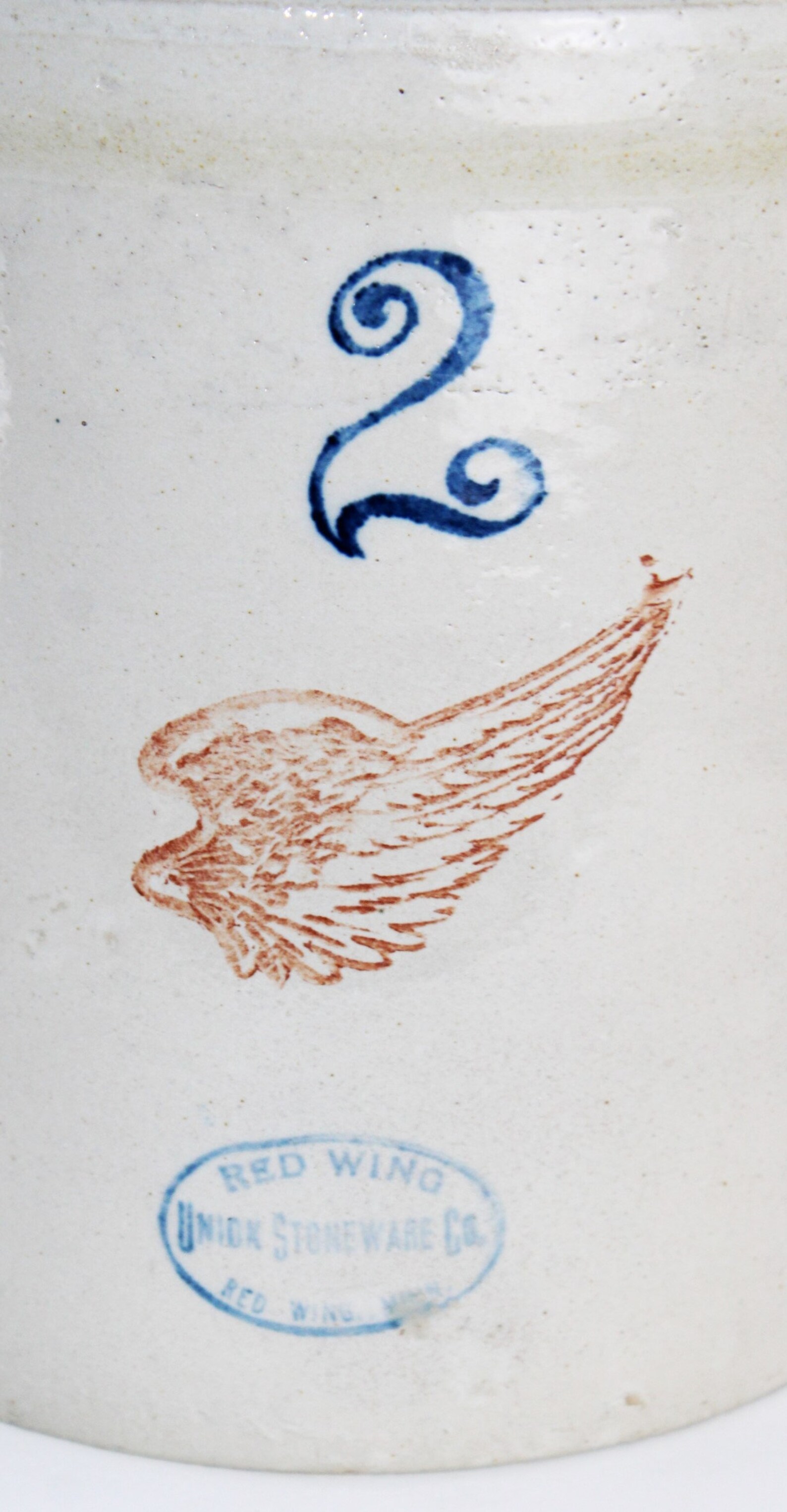 Antique 1917 Red Wing Union Stoneware 2 Gallon Crock, With 4-inch Red ...