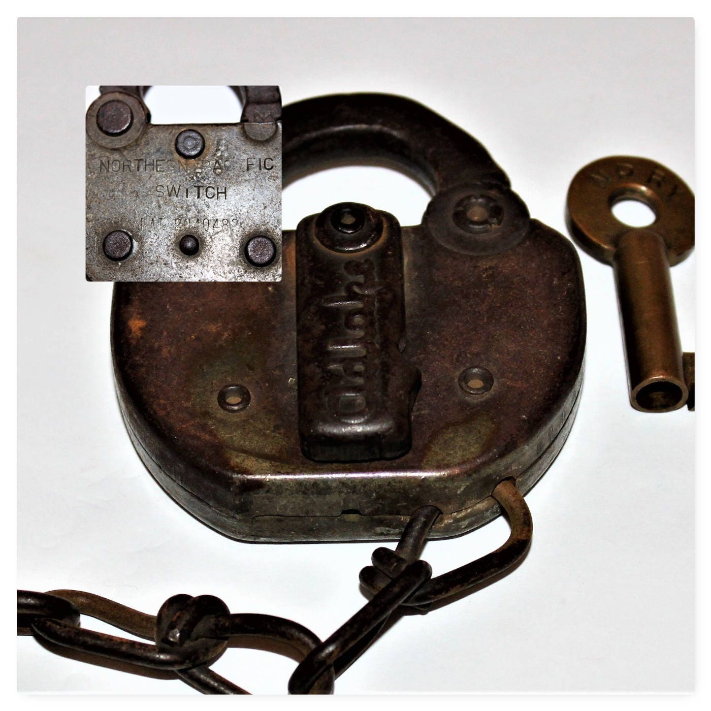 Vintage 1954 Adlake Switch lock made for Northern Pacific Railroad with ...