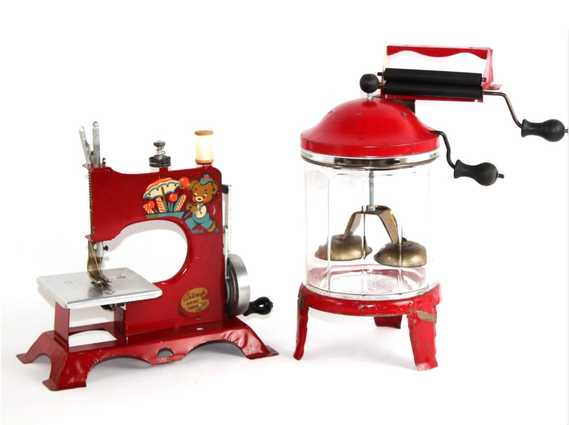 1940s Toys, Little Mother Sewing Machine & Wolverine Ringer Washer - Etsy