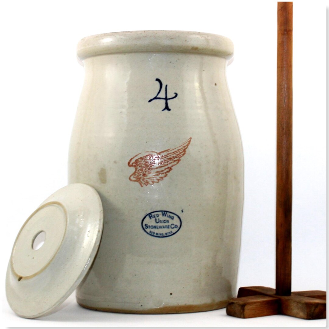 Antique RARE 1917 Red Wing Four Gallon Butter Churn, 4-inch Wing - Etsy