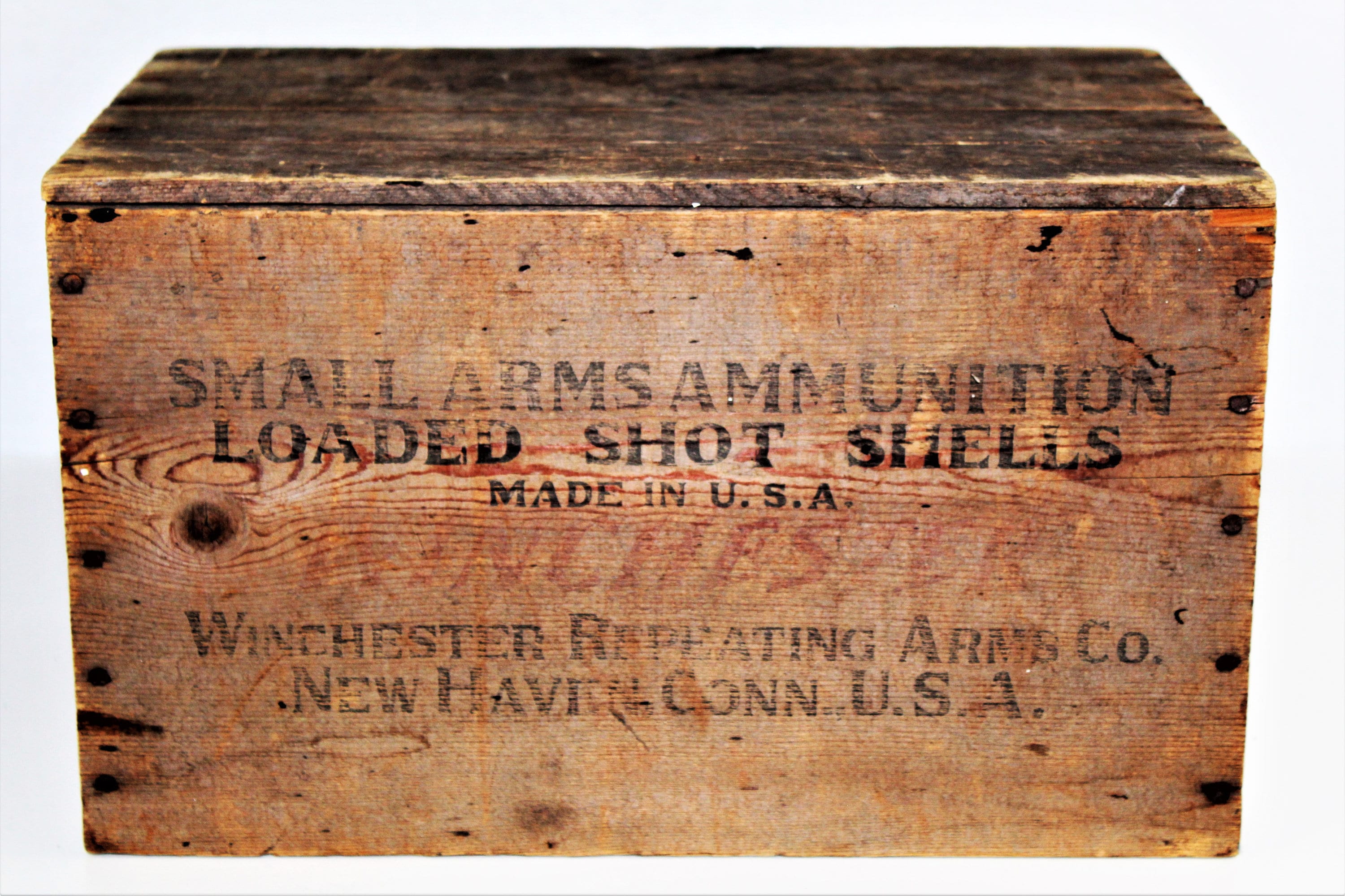 Antique Winchester Repeating Arms Company Wooden Crate, Wood Shipping Crate