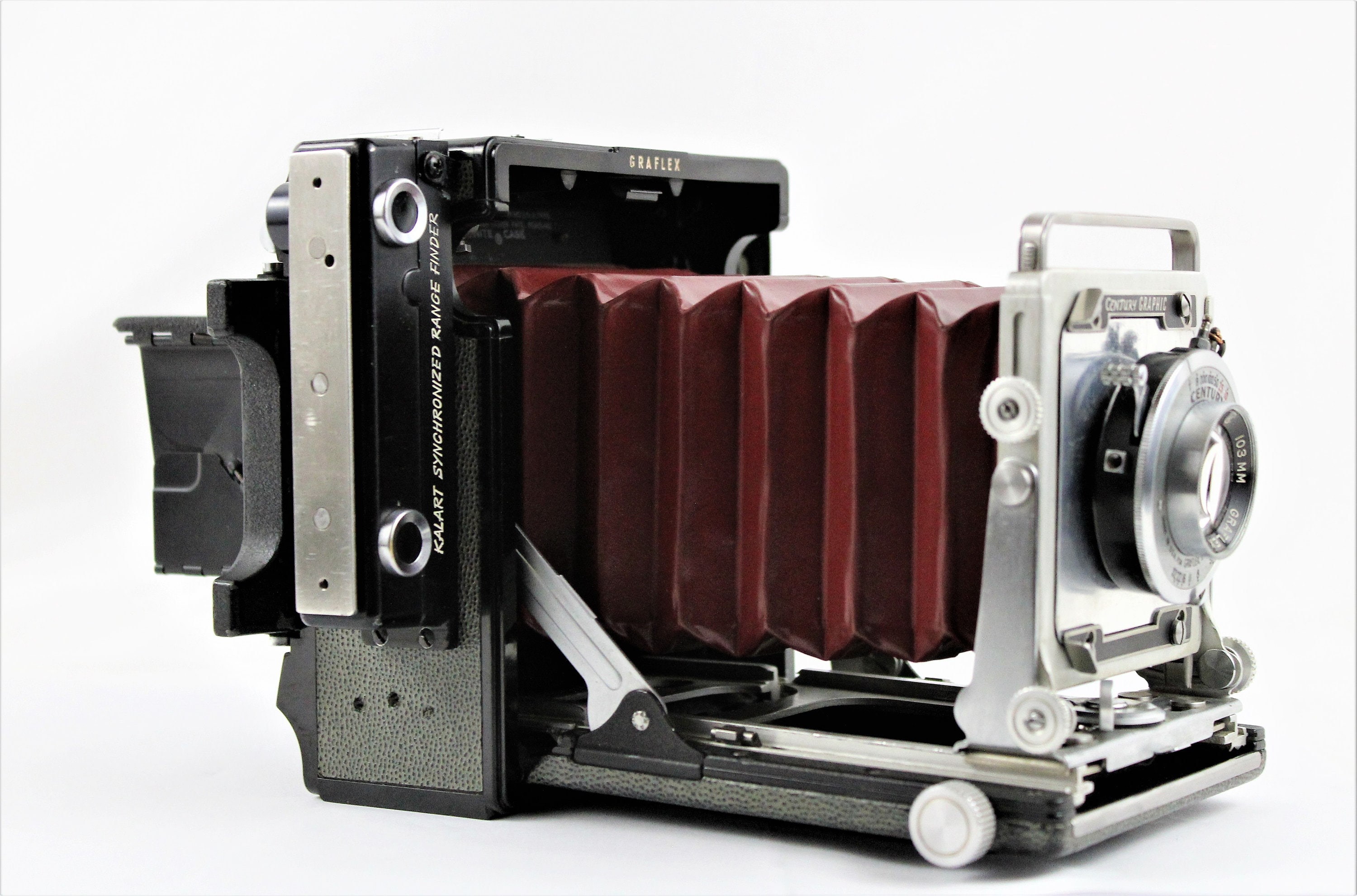 1950s Graflex Century Graphic Camera, Folding Camera, Red Bellows Camera