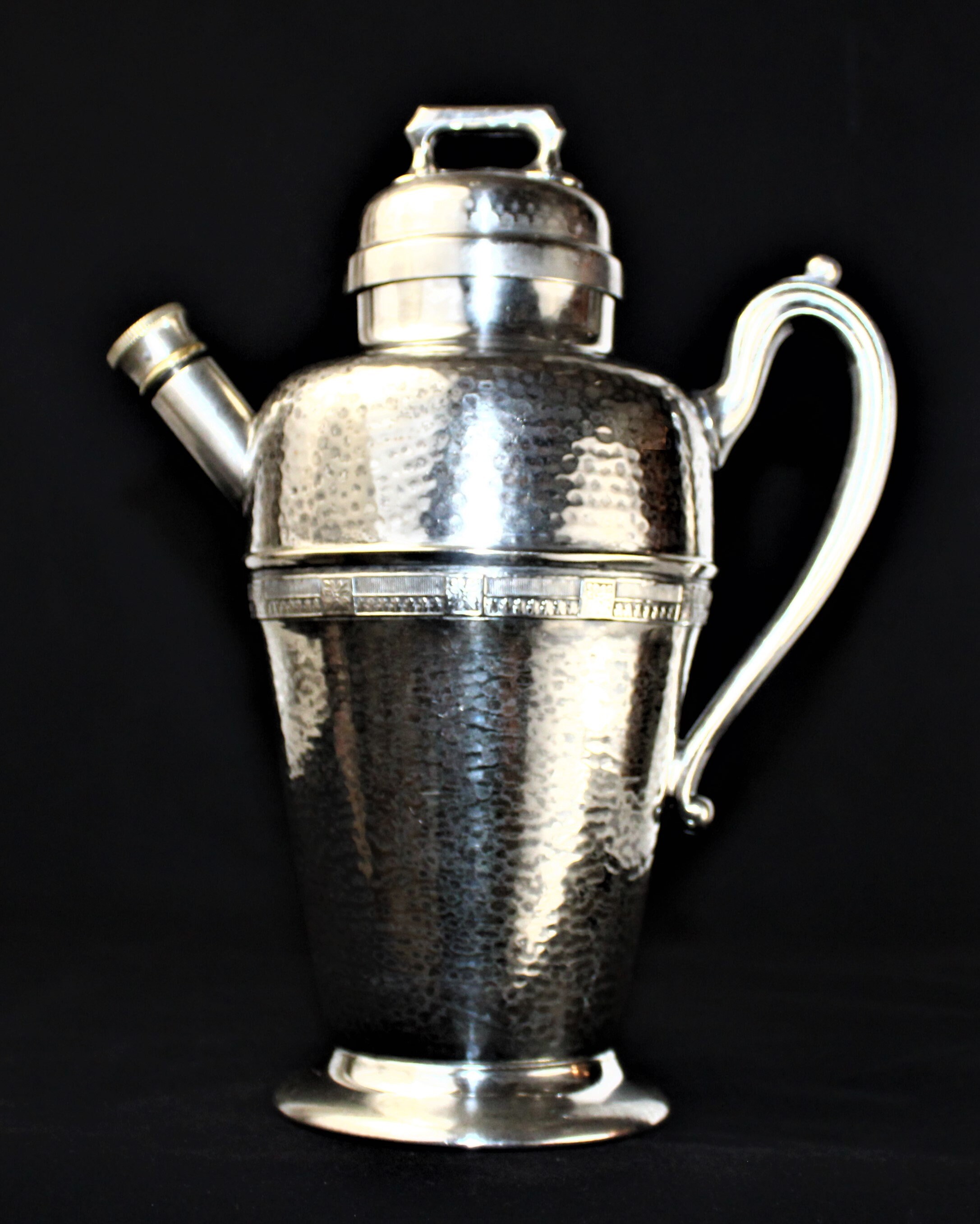 Antique Silver Martini Shaker, Continental Silver Co, Art Deco Barware