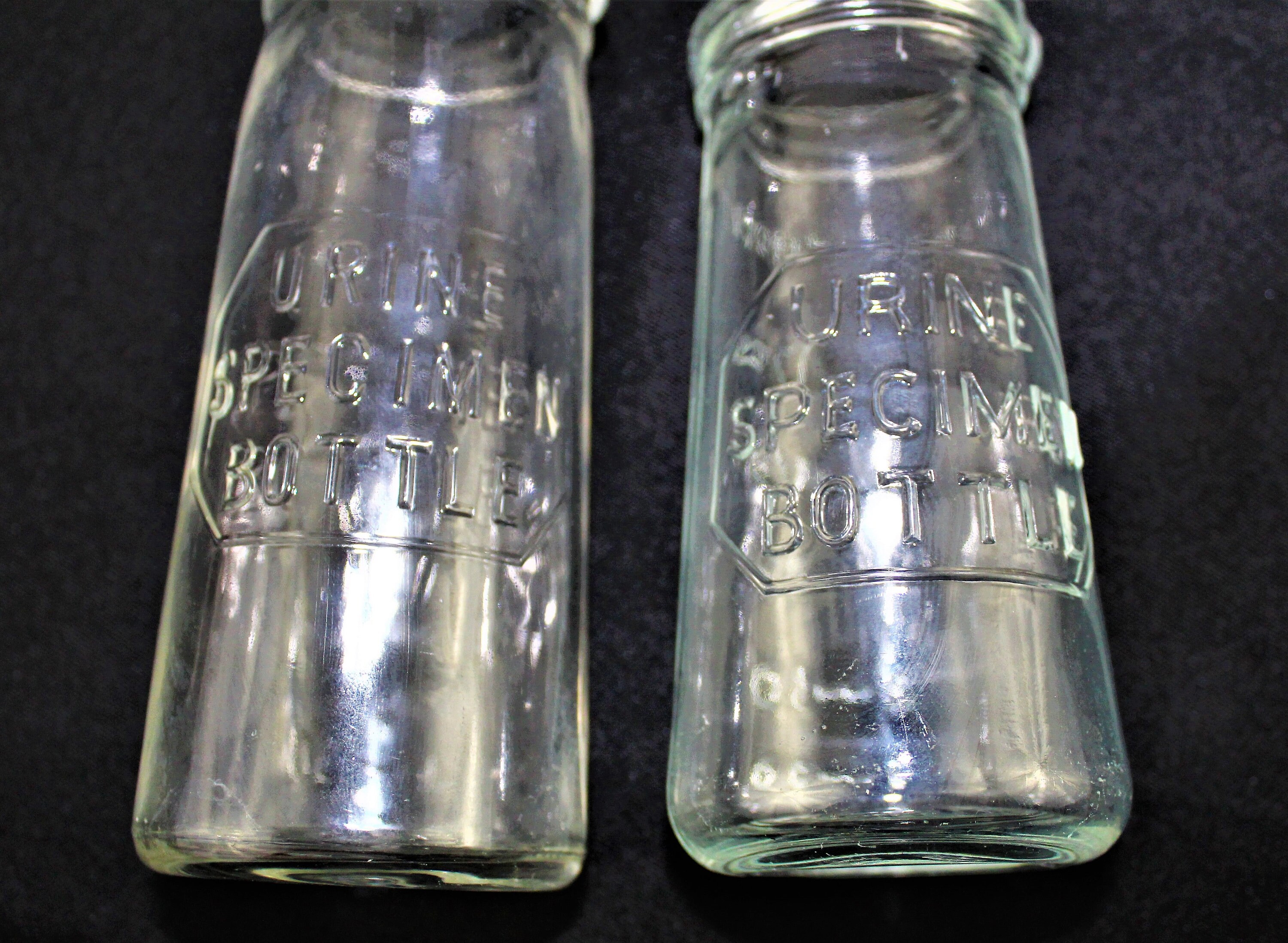 Vintage 1940s Glass Urine Specimen Bottles