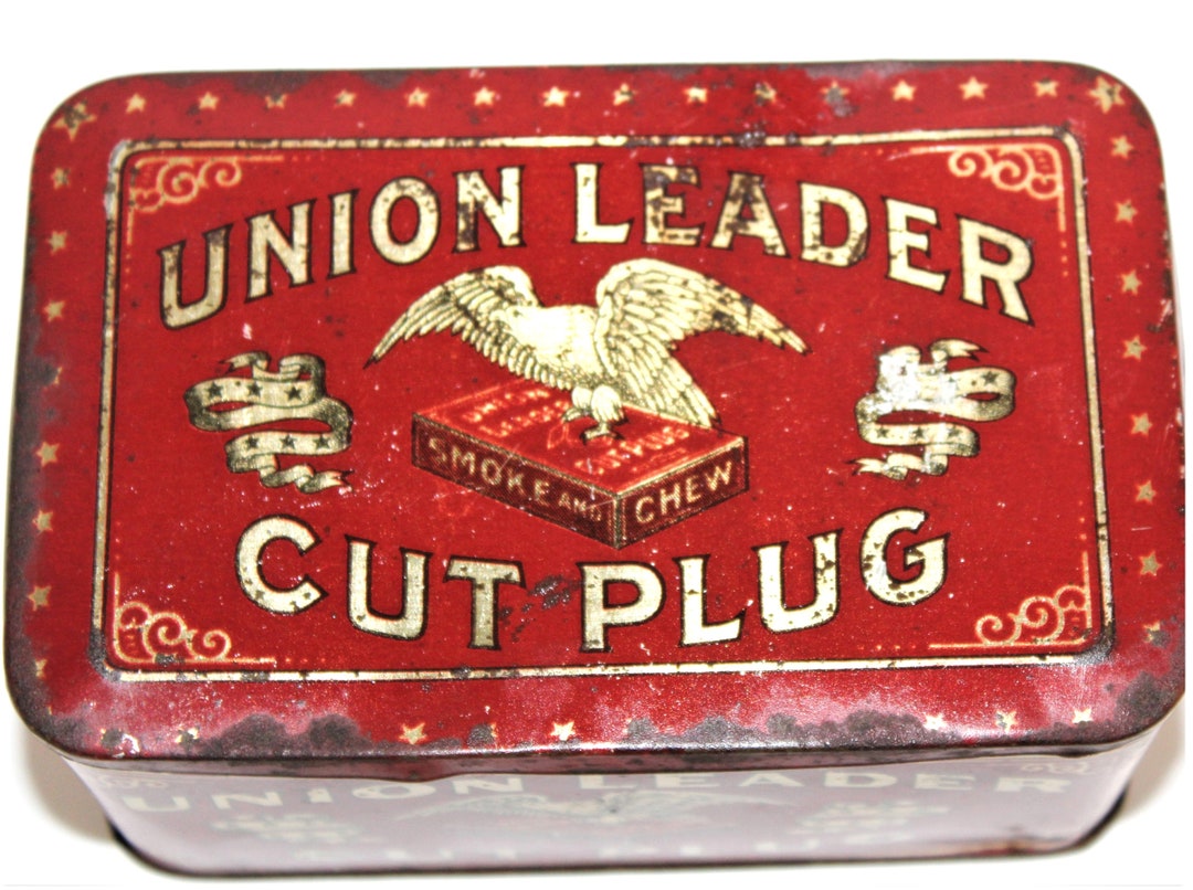 Antique Union Leader Cut Plug Tobacco Tin, Chewing Tobacco Tin - Etsy