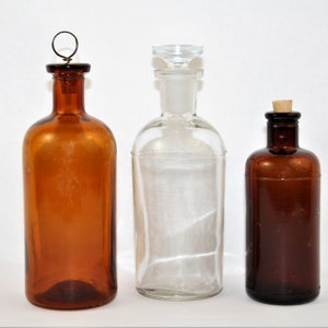 Three Antique Apothecary Medicine Bottles Elixir Bottles - Etsy
