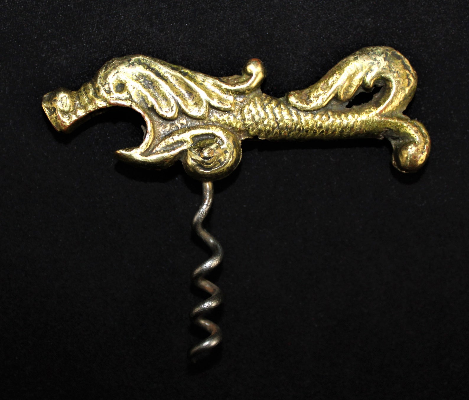 Antique Brass Sea Serpent Shaped Folding Pocket Corkscrew With | Etsy