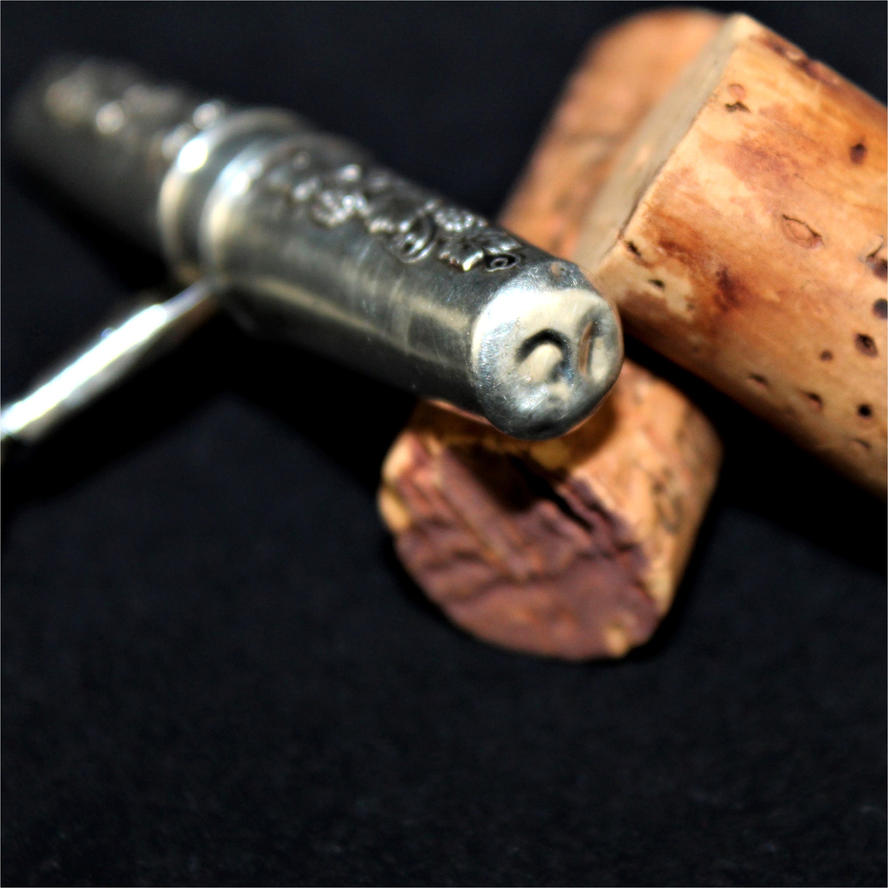 Antique Silver Roundlet Style Corkscrew, Wine Bottle Opener