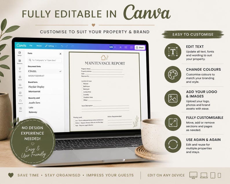 Airbnb Property Management Templates Bundle | Canva Forms (digital ...