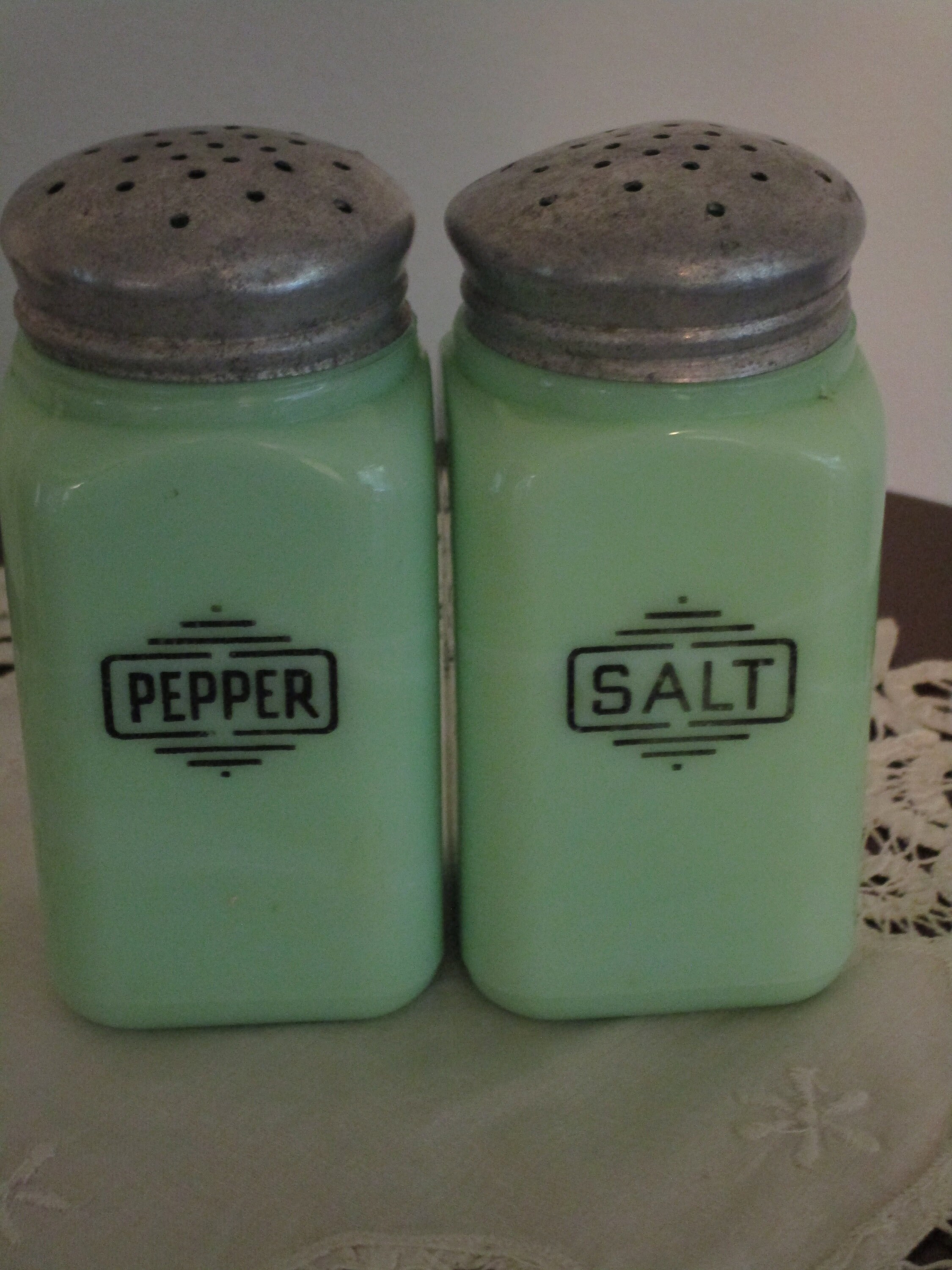 Jadeite Salt and Pepper Shakers - Etsy