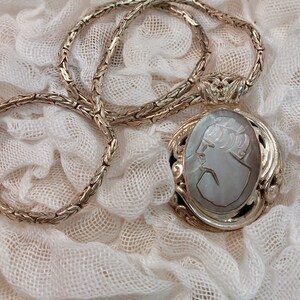 Queen Victoria Shell Cameo on Silver Chain - Etsy