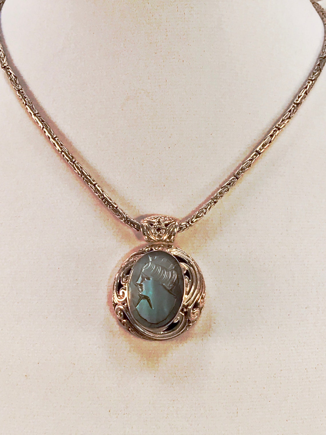 Queen Victoria Shell Cameo on Silver Chain | Etsy