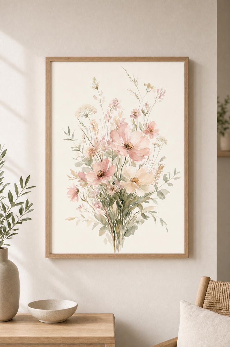 Set of 3 Watercolor Floral Prints | Boho Wildflower Peony Gallery Wall ...