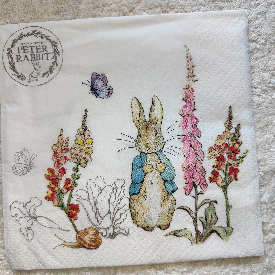 Peter Rabbit Napkins, Set of 4 Paper Decoupage Napkins, Luncheon Size ...