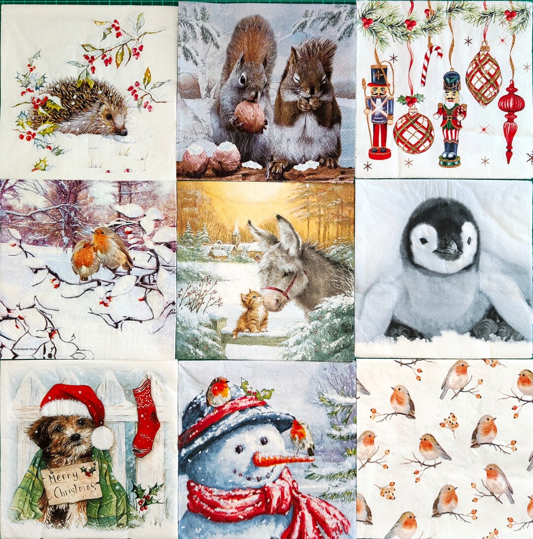 Ambiente Christmas Napkins, Set of Paper Decoupage Napkins, Luncheon ...