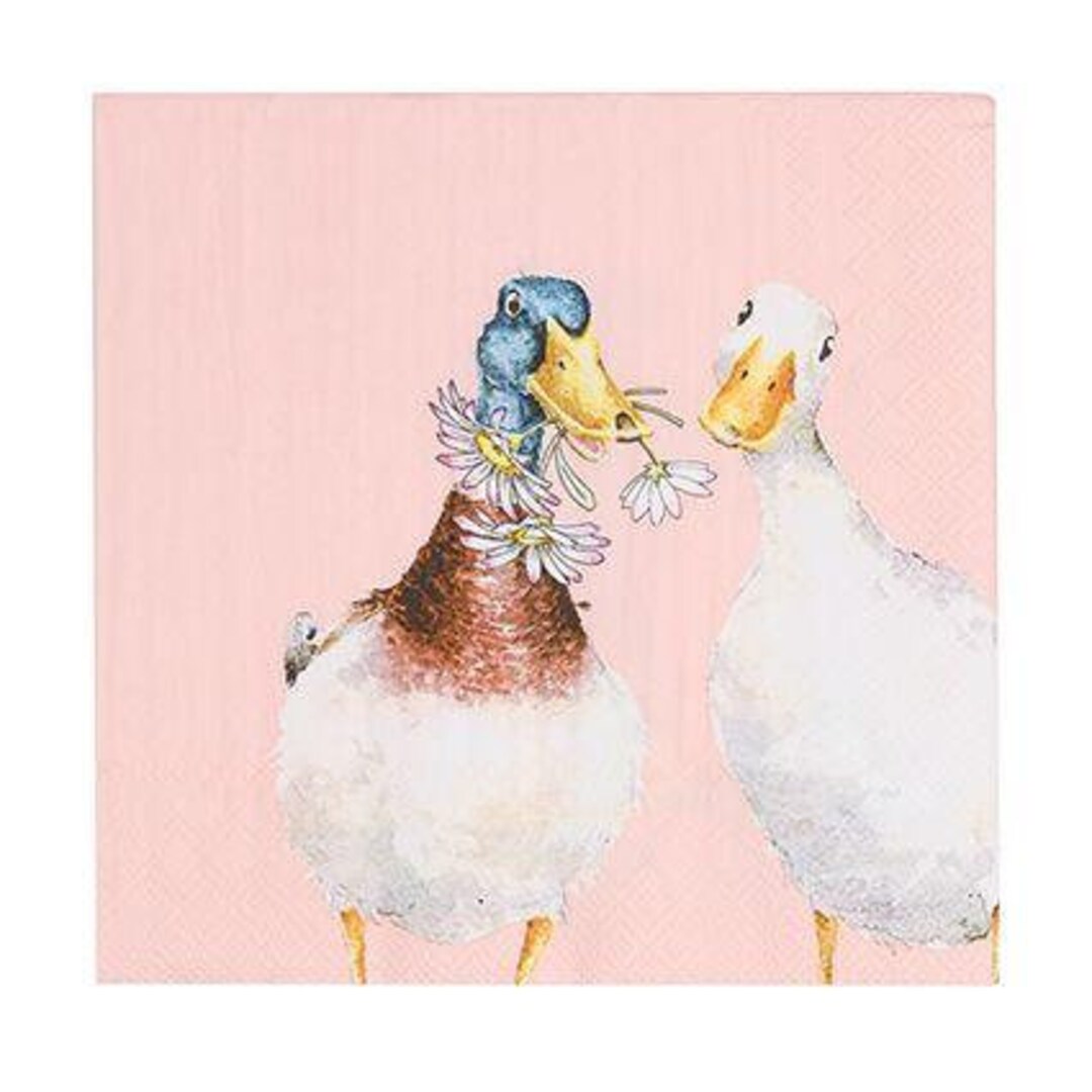 2 WRENDALE Duck NAPKINS, Not a Daisy Goes By, Pair of Decoupage ...