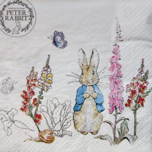 Peter Rabbit Napkins, Set of 4 Paper Decoupage Napkins, Luncheon Size ...