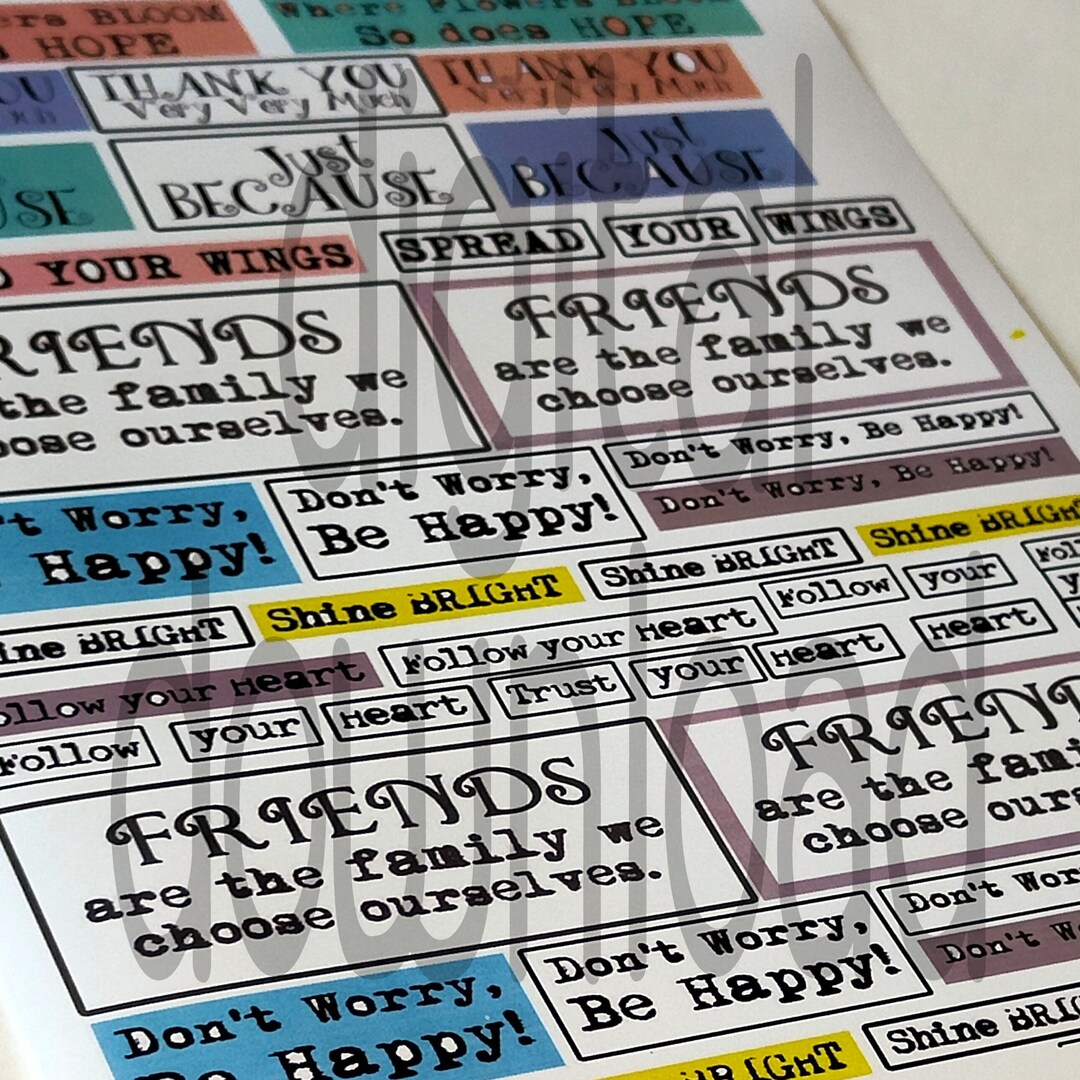 Colour Mix PRINTABLE DIGITAL Download Sentiment Sheet A4, A5, USA ...