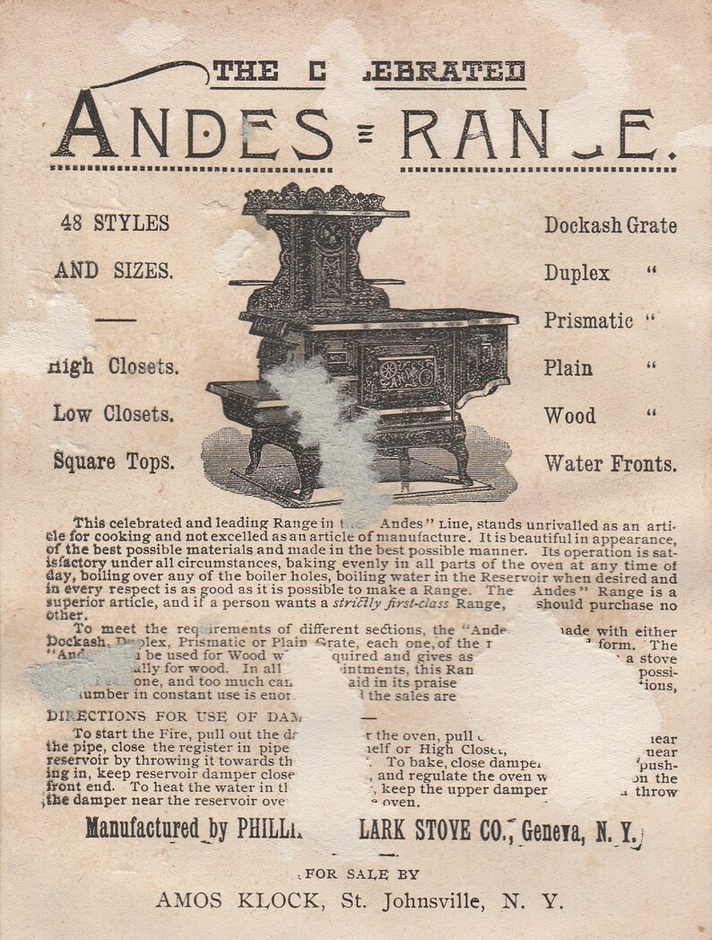 Antique Paper Ephemera Victorian Trade Card-andes Stoves Victorian Girl ...