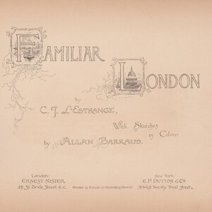 Antique Victorian Art Print-book Plate-lithograph Familiar London-the ...