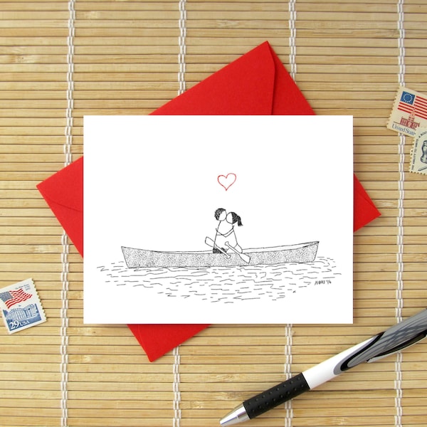 Canoeing Birthday Card - Etsy