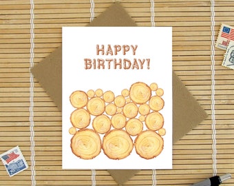 Wood Birthday Card Unique Personalized Wooden Card Happy - Etsy