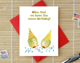 Share the Same Birthday Card - Etsy