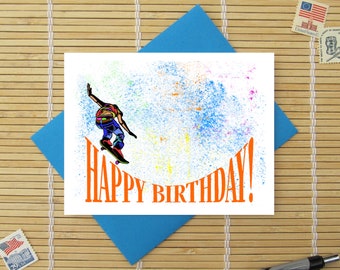 Skateboard Birthday Card | Etsy