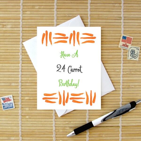 Carrot Birthday Card - Etsy