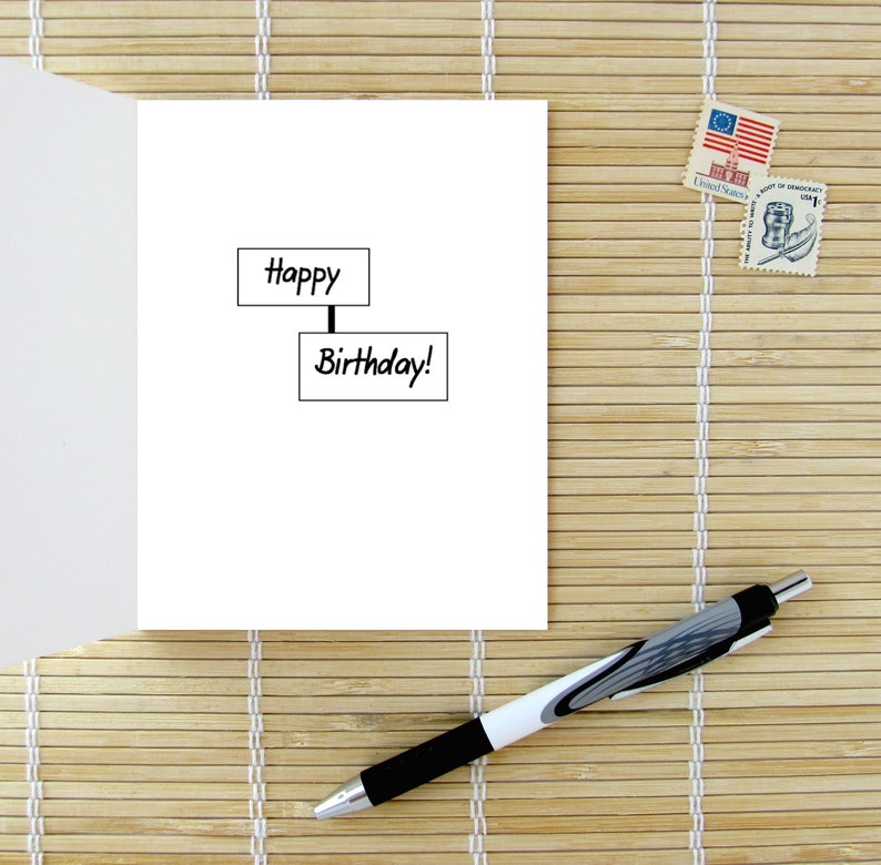 I'm Glad You're Related to Me // Flowchart Birthday Card // for Him or ...