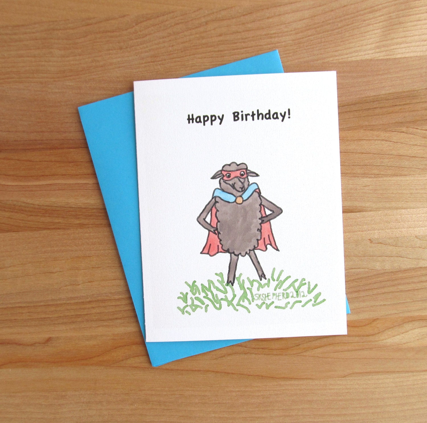 Super Lamb Birthday Card // 'happy Birthday' // White or Black Sheep ...