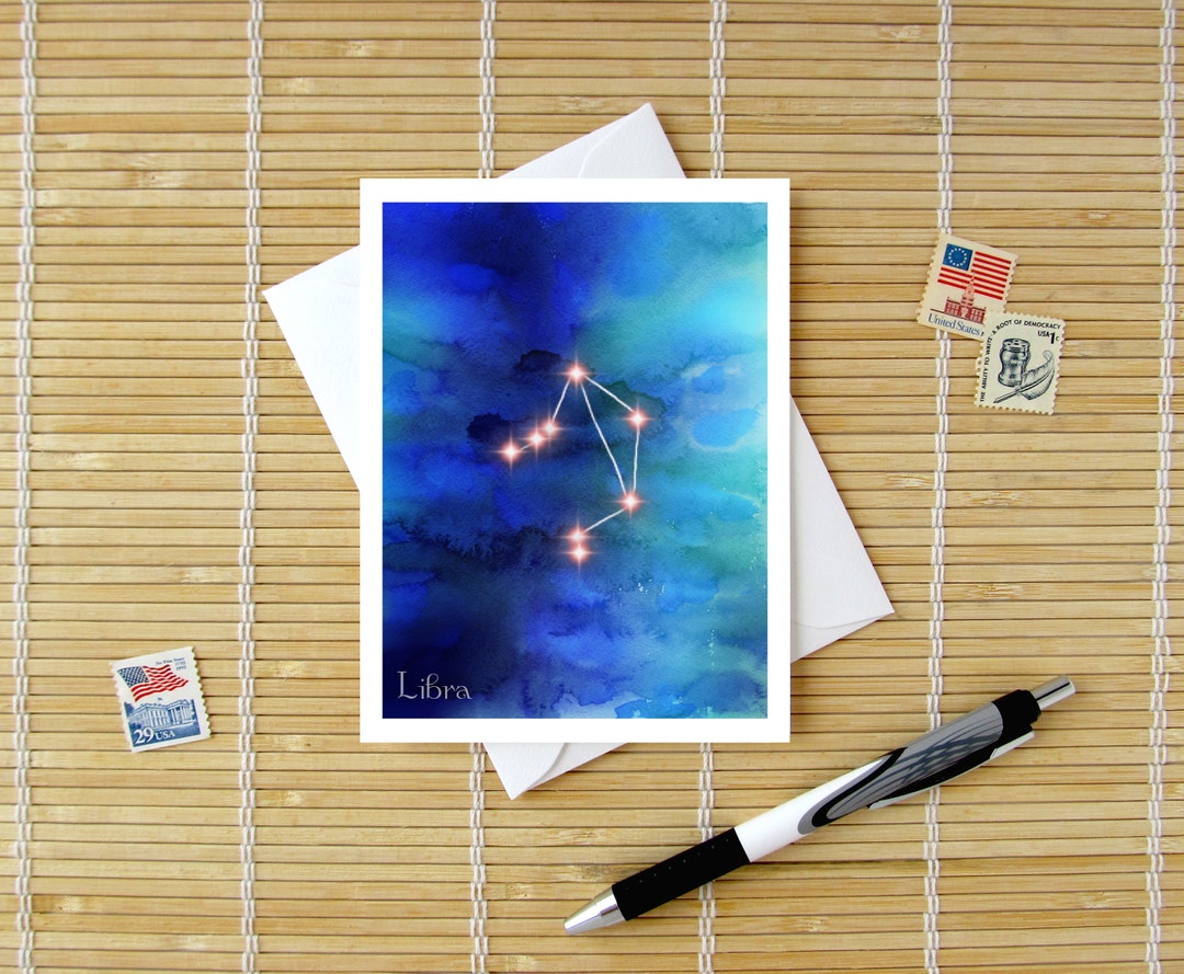 Same Day Birthday Card - Libra Zodiac Birthday Card // Shared Birthday ...