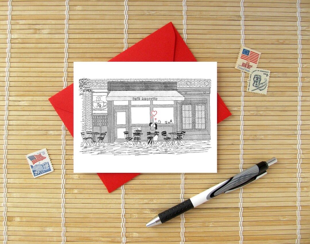 Canoodle Doodles No. 52 - Outdoor Café // Romantic Valentine, Birthday ...