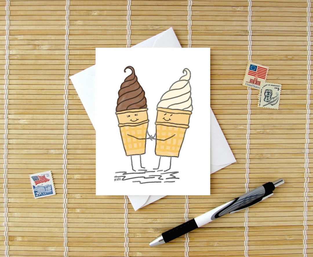 Ice Cream Cone Couple // Valentine, Anniversary, I Love You // Choose ...