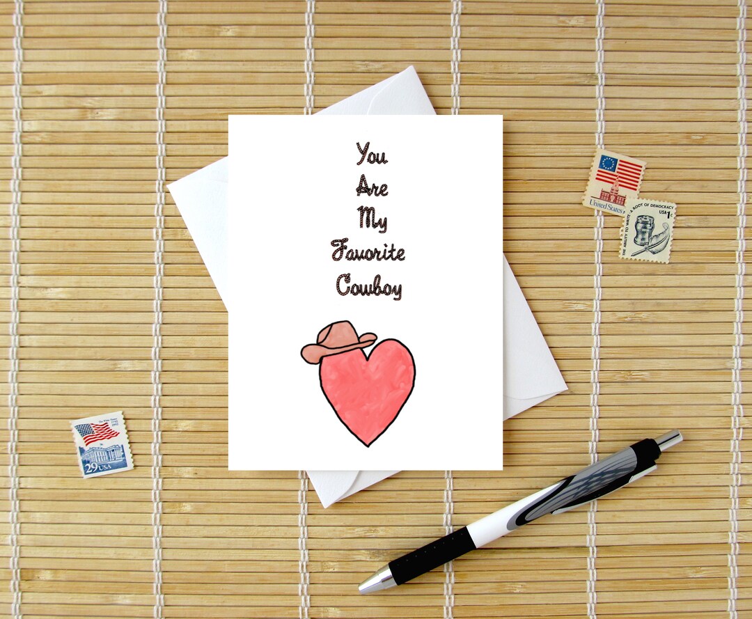 You Are My Favorite Cowboy - Birthday, Valentine, Anniversary Card for ...