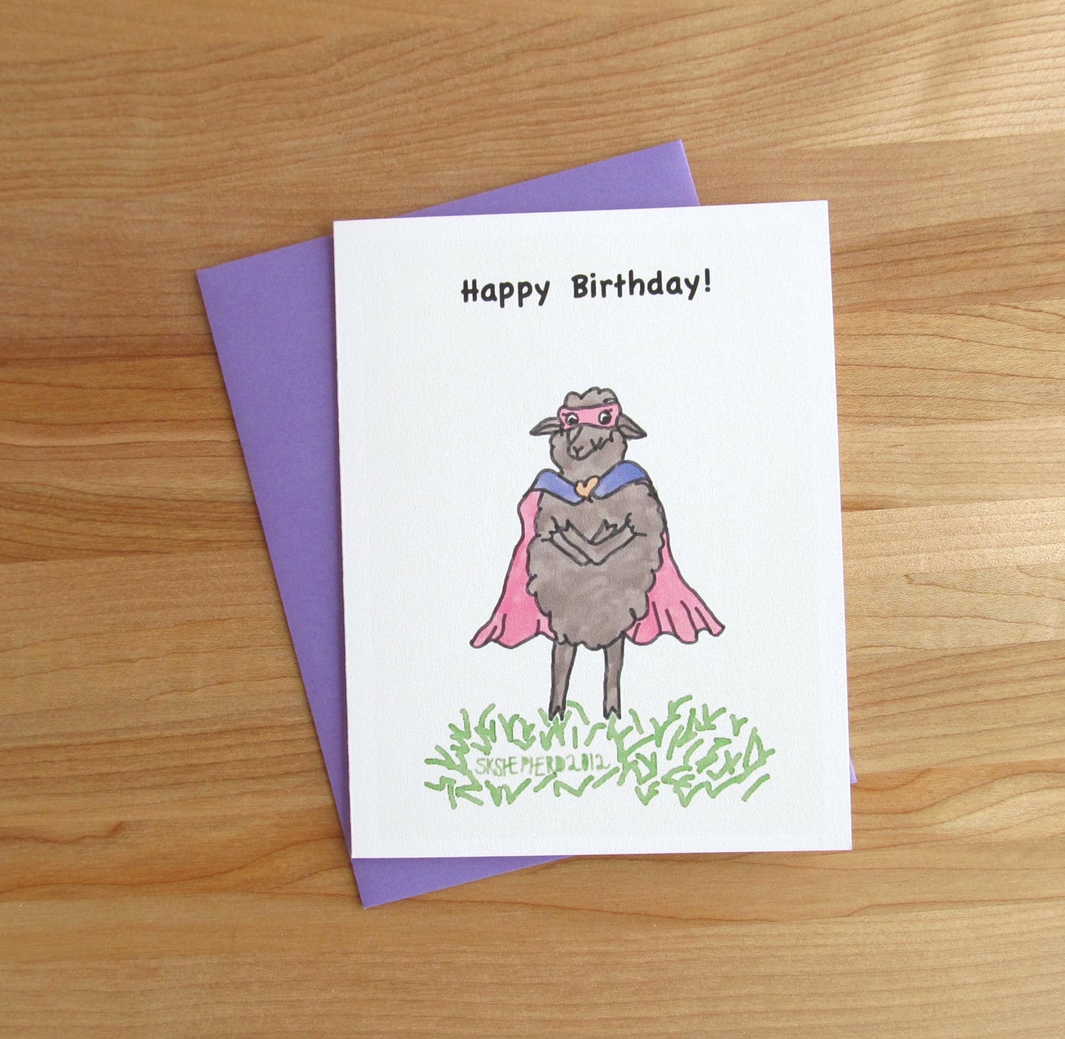 Super Lamb Birthday Card // 'happy Birthday' // Black | Etsy