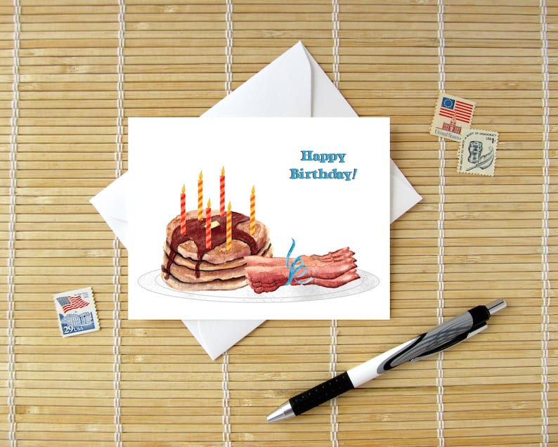 Happy Birthday / Funny Birthday Breakfast Card for Lover of | Etsy