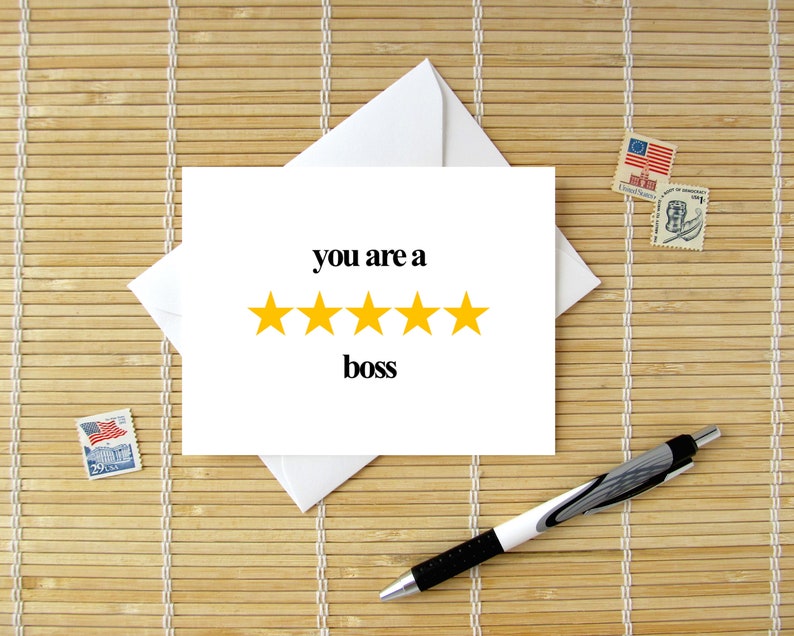 Top Rated Boss // Boss's Day Card // Employer Appreciation Card ...