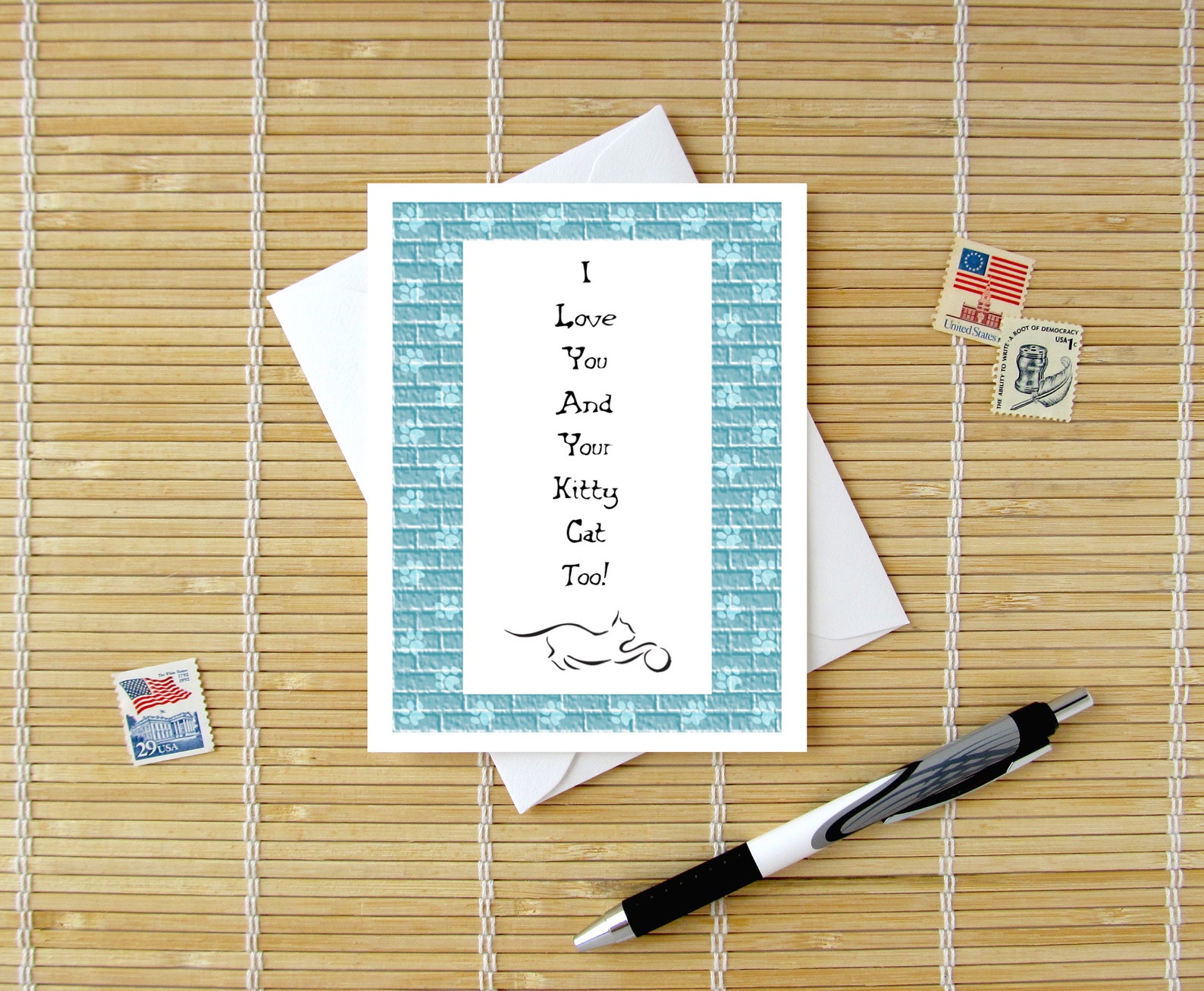 I Love You and Your Kitty Cat Too // Cat Lover Birthday or Valentine's ...